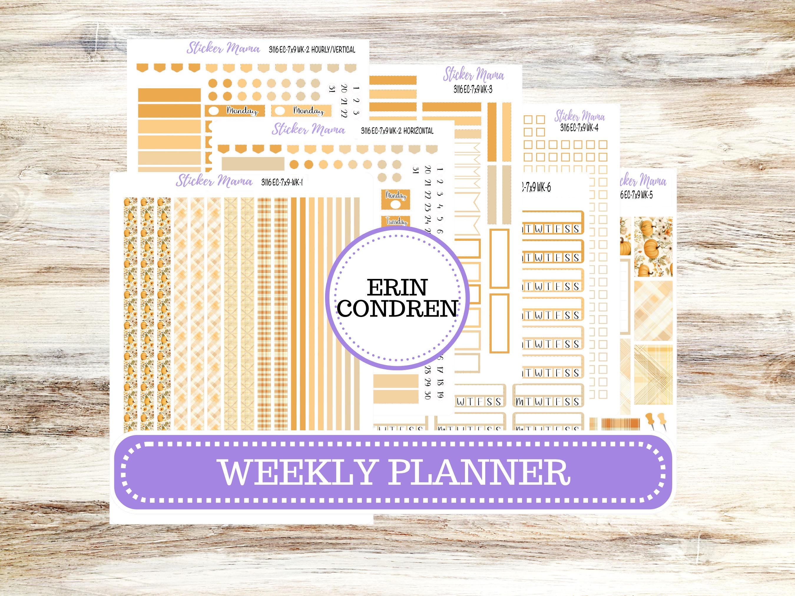 ERIN CONDREN Weekly Planner Kit WK-3116 || November || Weekly Planner ...